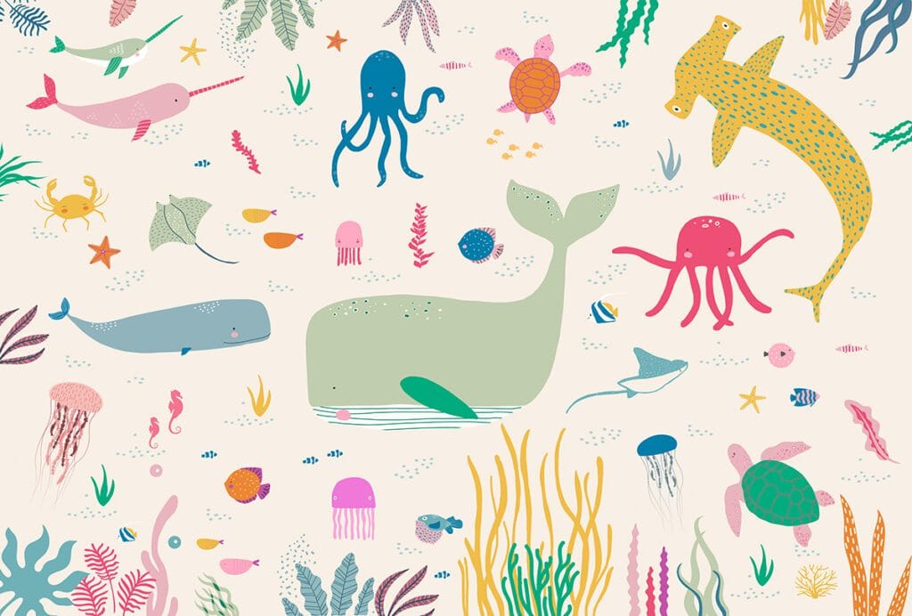 Colorful Sea – Little Hands Wallpaper Shop